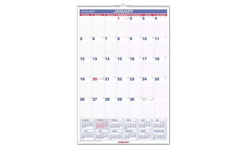 AT-A-GLANCE Monthly Wall Cale... | Groupon Goods