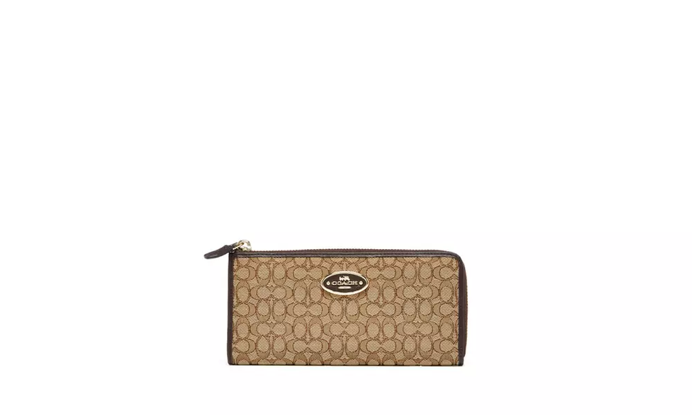 COACH Logo Slim Zip Wallet | Groupon Goods