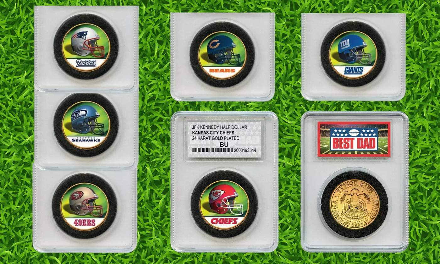 on NFL Team JFK 24KT Gold Coin i... | Groupon Goods