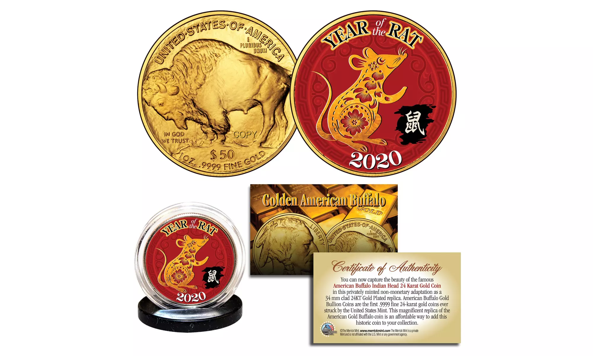 2020 Year of the Rat 24K Gold... | Groupon Goods