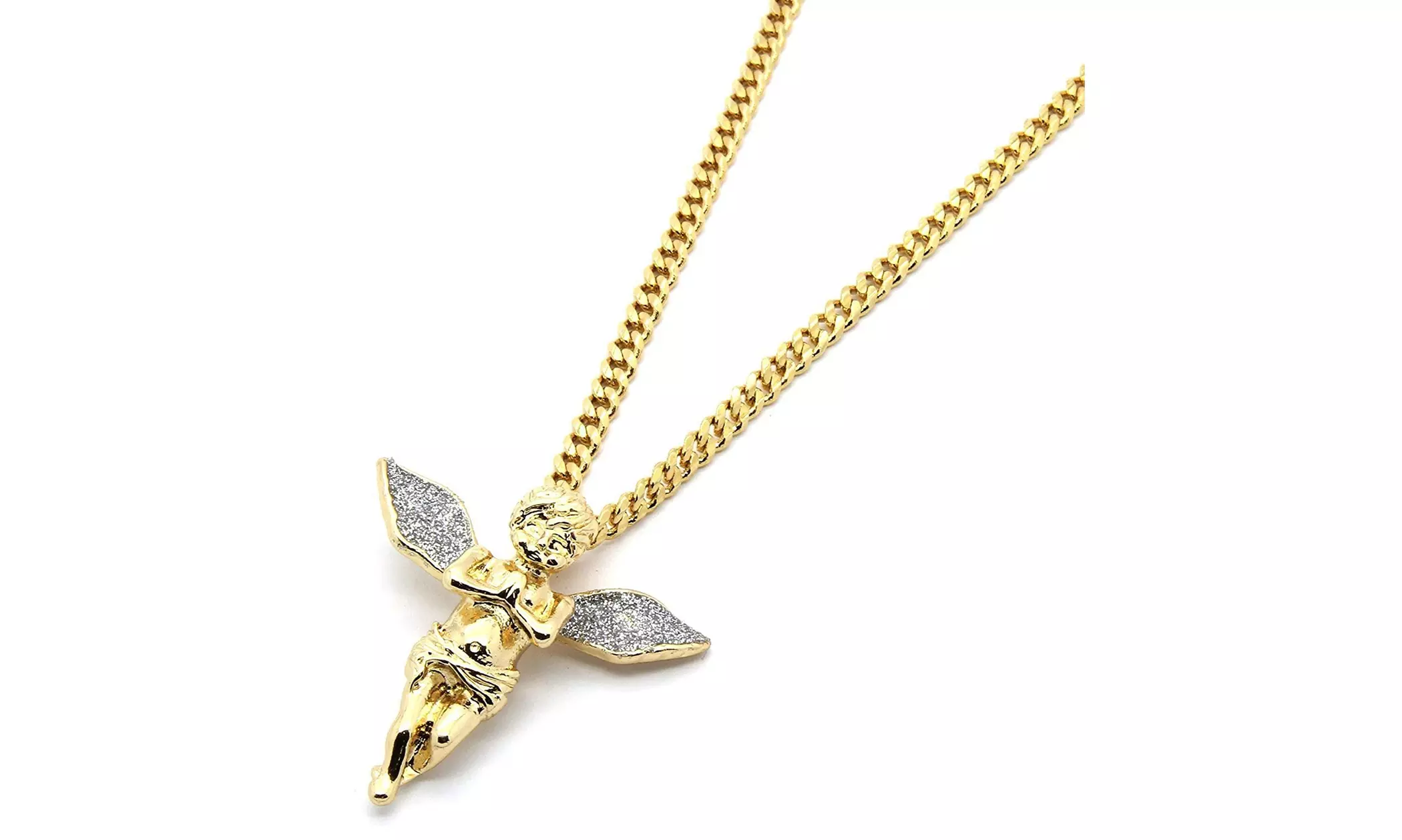 Iced Out Drip Drip Angel Pend... | Groupon Goods