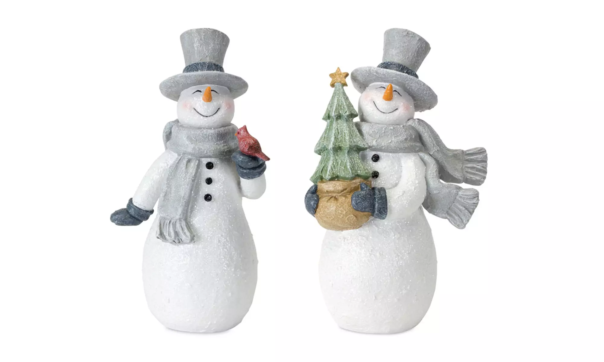 Snowman (Set of 2) 10"H Resin | Groupon Goods