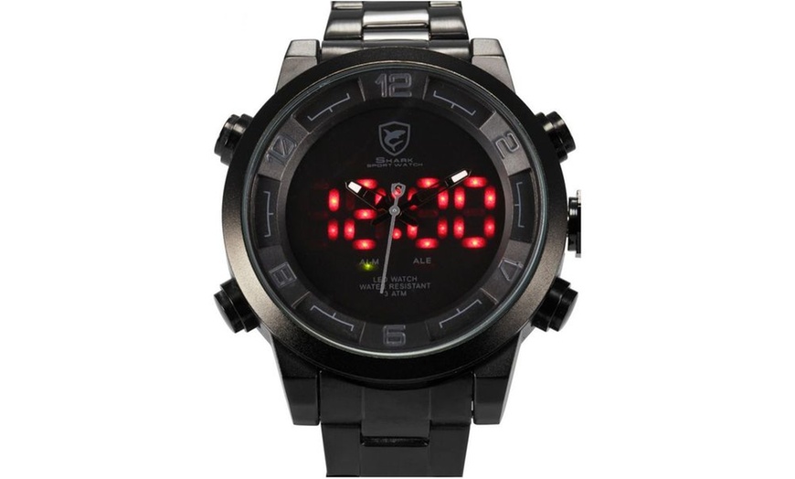 Shark Sport Watch Sh364 Army Mens Led 50mm Stainless Steel Military ...