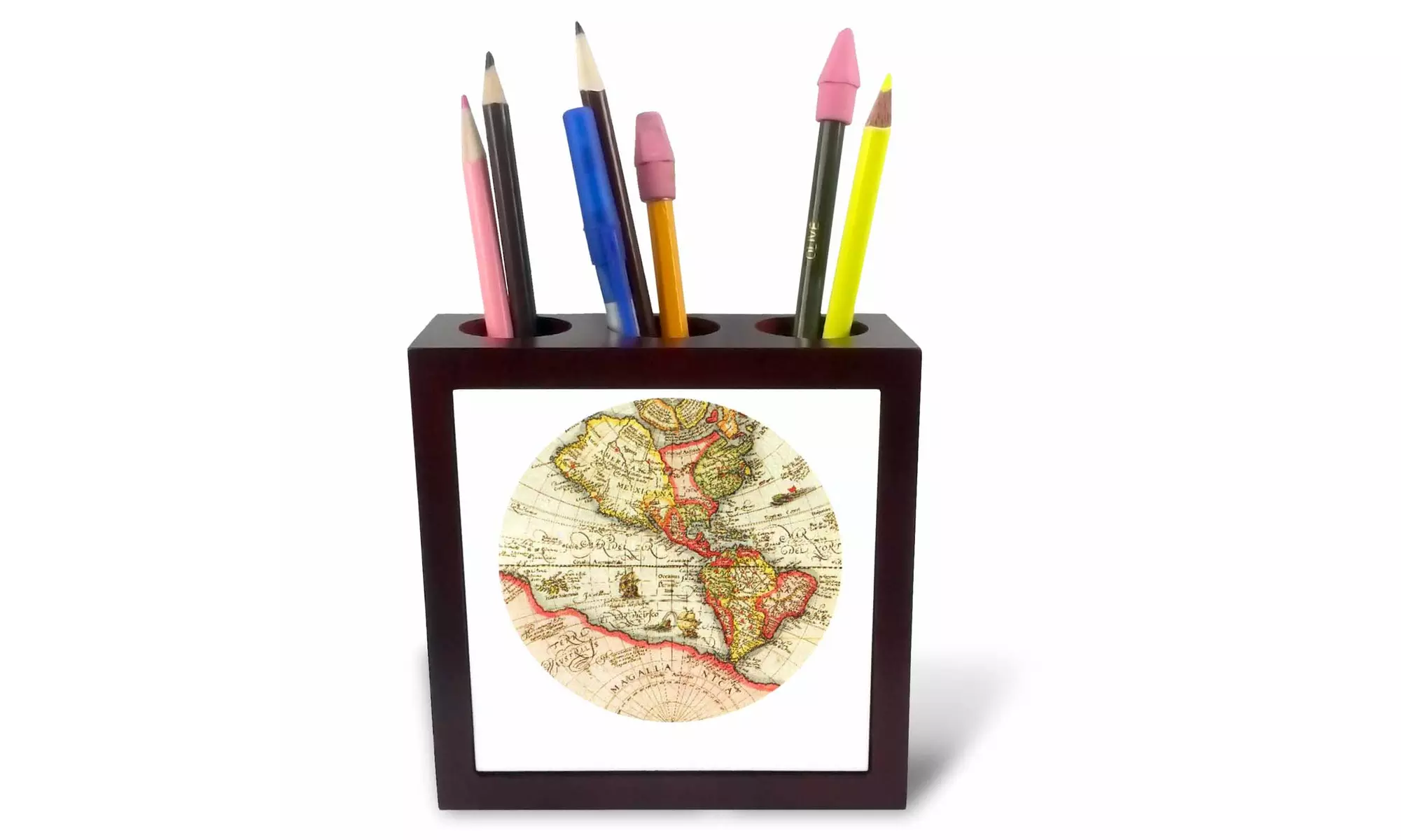 Tile Pen Holder - Old Map - ... | Groupon Goods