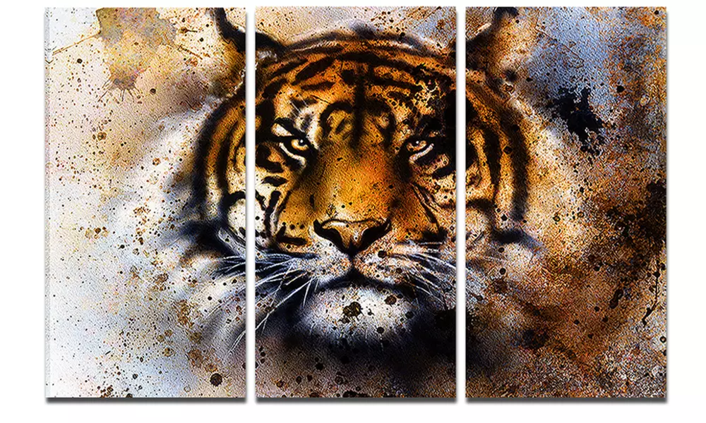 Tiger Collage with Rust Desig... | Groupon Goods