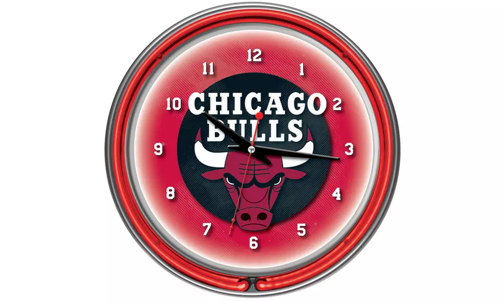 Chicago Bulls NBA Neon Clock | Groupon Goods