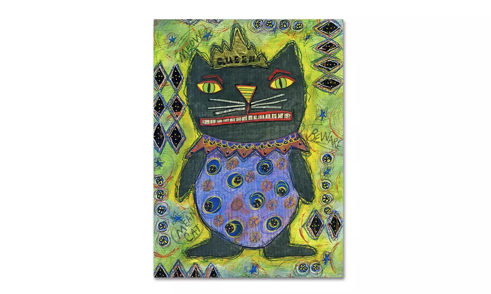 Funked Up Art 'Black Cat Quee... | Groupon Goods