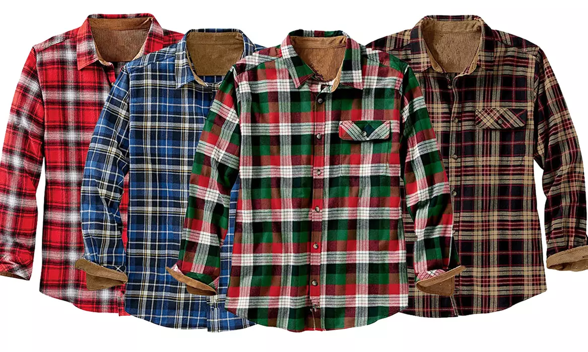 Men's Long Sleeve Flannel Cas... | Groupon Goods