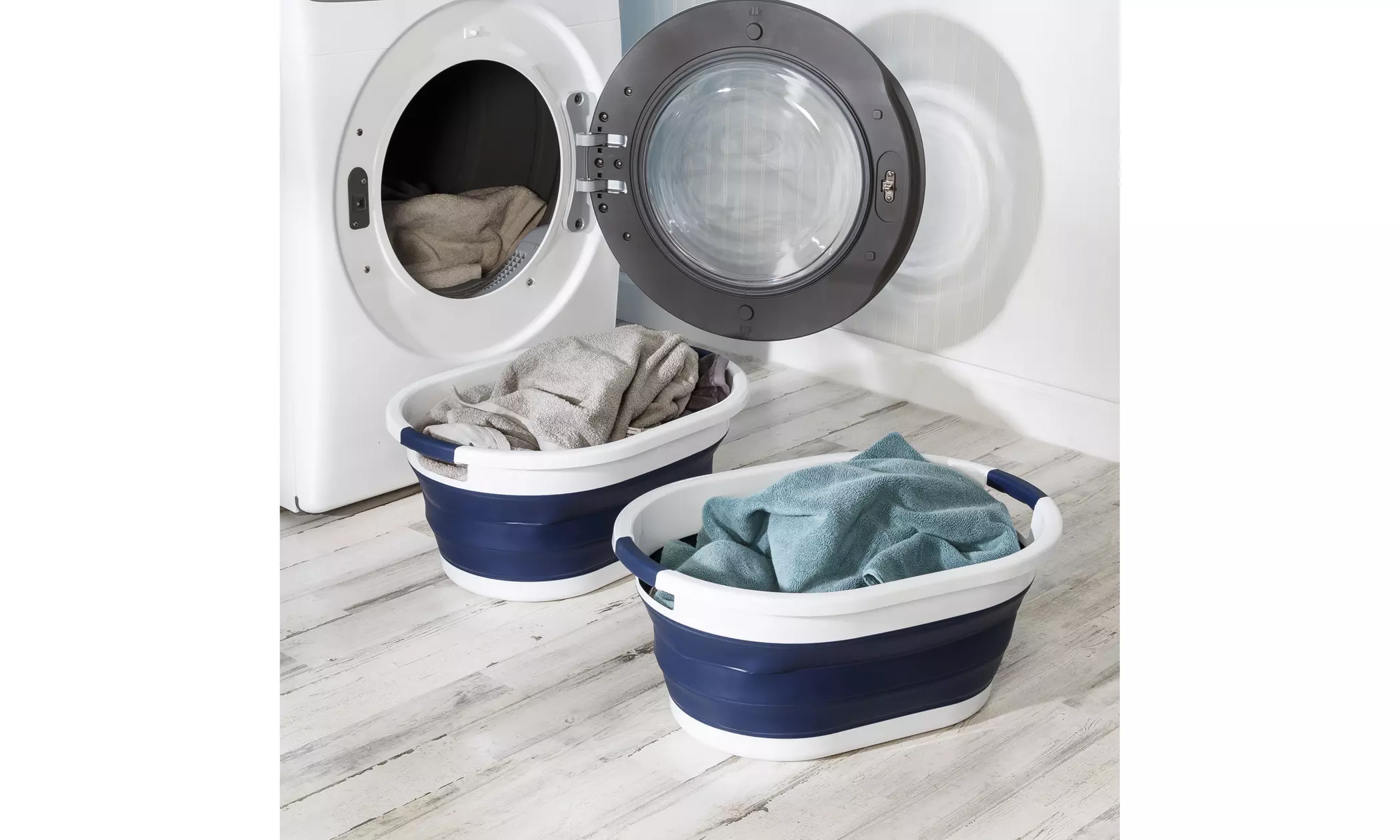 Set of 2 Folding Rubber Laund... | Groupon Goods