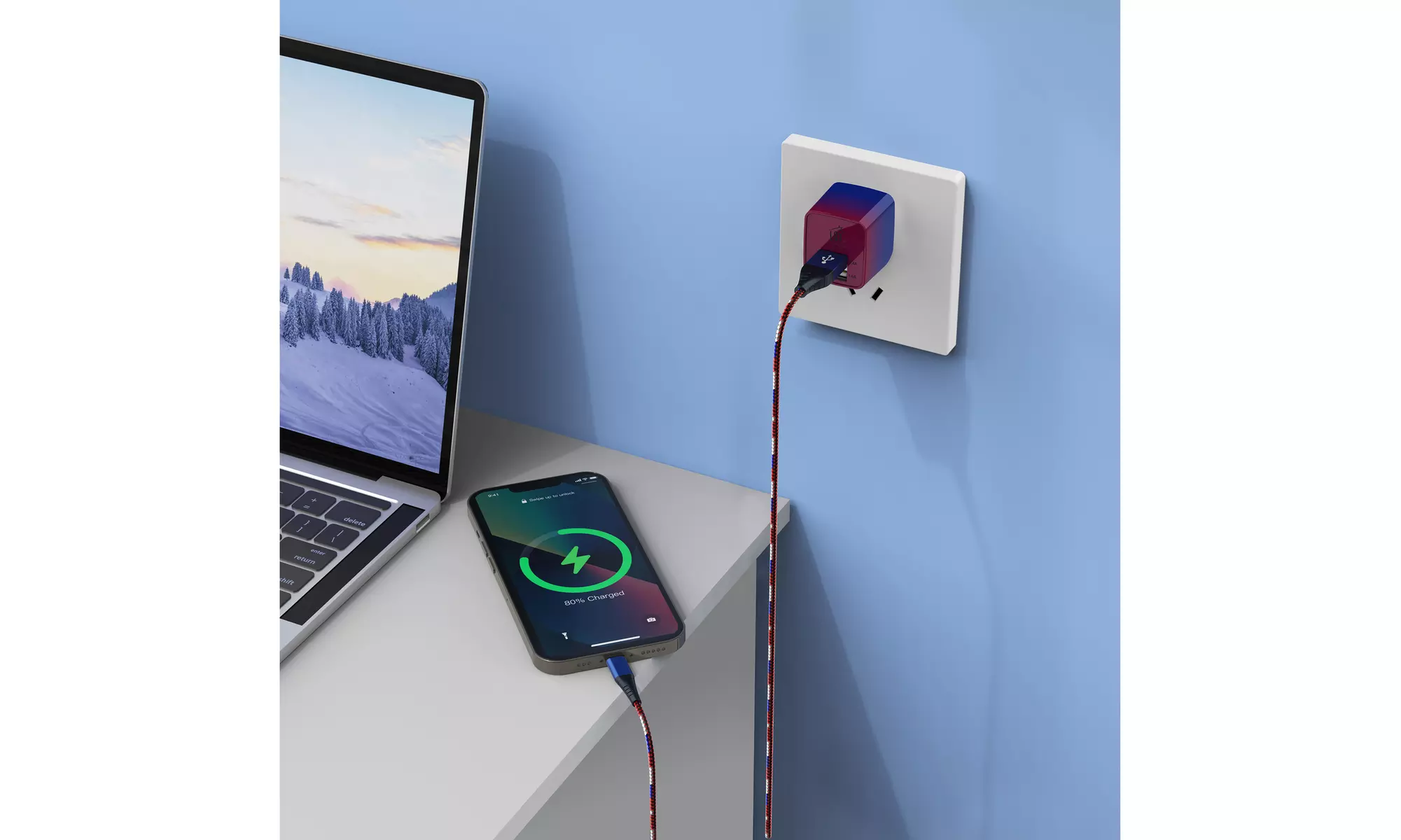 LAX 2 Port USB Wall Charger 2... | Groupon Goods