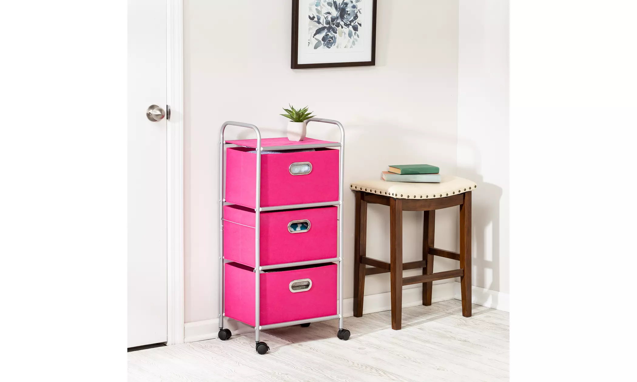 Pink 3-Drawer Storage Cart | Groupon Goods
