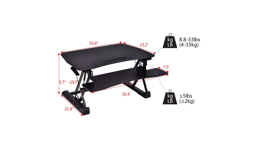 Height Adjustable Stand Up Desk Rising Laptop Computer Workstation Lift ...