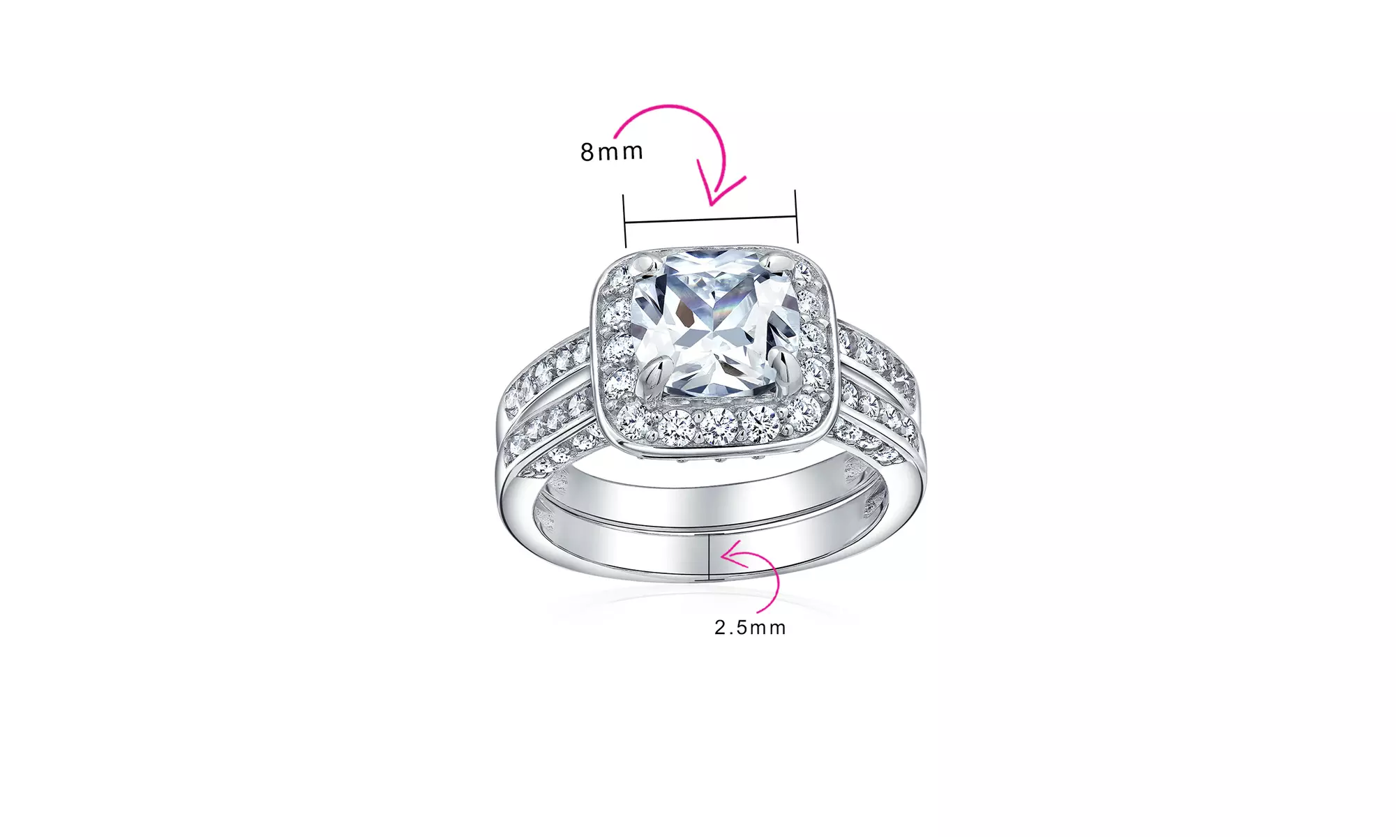 2CT Princess Cut Halo CZ Enga... | Groupon Goods