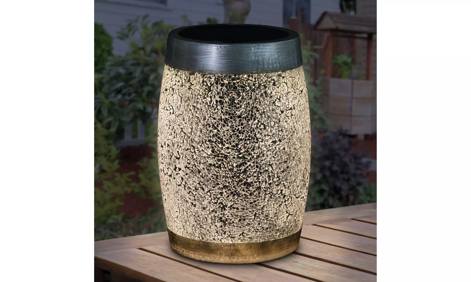 Exhart Solar Silver Glass and... | Groupon Goods