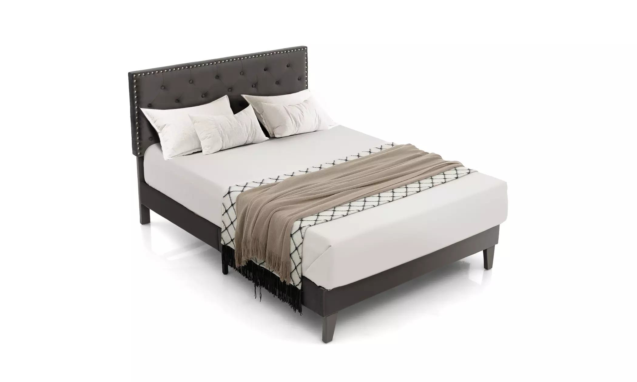 Costway Queen/Full Bed Frame ... | Groupon Goods